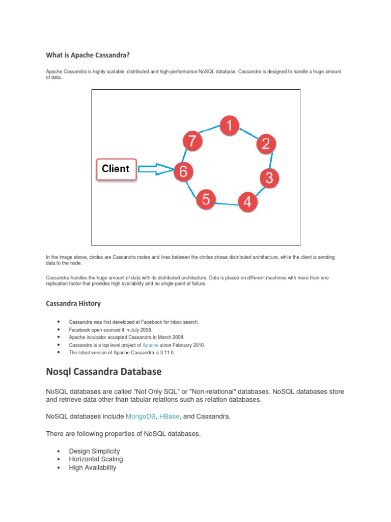 Nosql Cassandra Database: What Is Apache Cassandra? | PDF | Scalability | No Sql