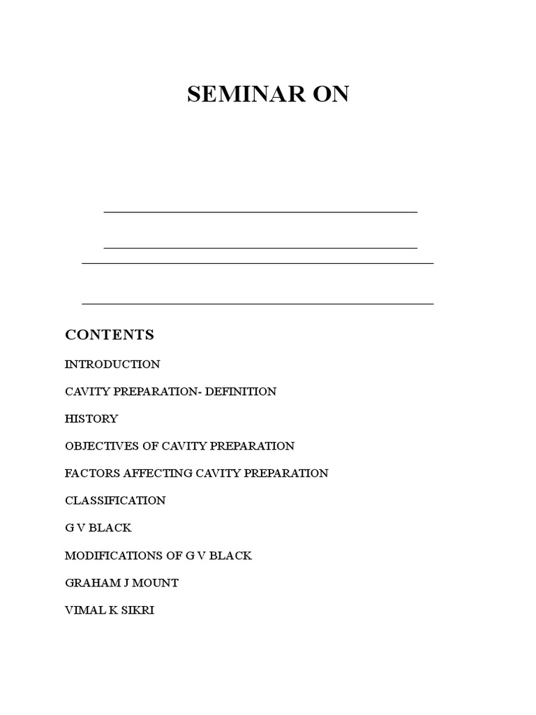 Fundamentals of Cavity Preparation | PDF | Tooth Enamel | Dental Composite