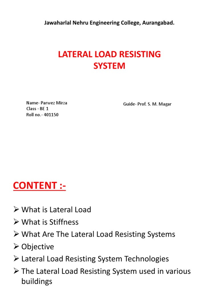 Lateral Load Resisting Systems | PDF | Stiffness | Earthquakes