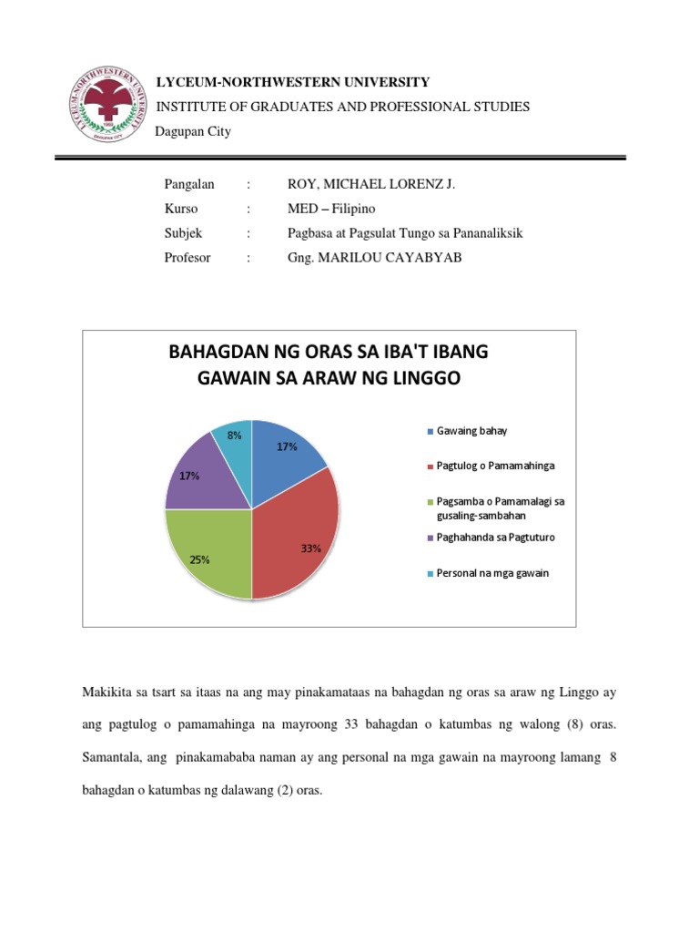 Bahagdan NG Mga Gawain Sa Araw NG Linggo | PDF
