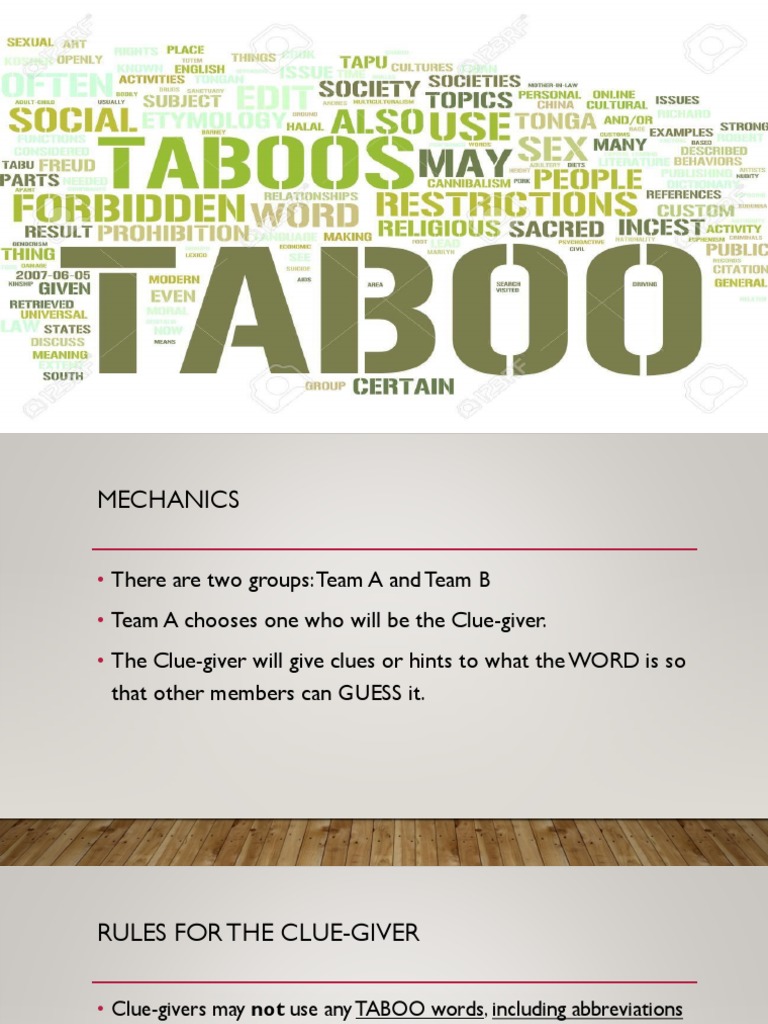 Taboo Word Guessing Game Rules | PDF