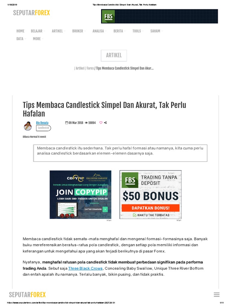 Tips Membaca Candlestick Simpel Dan Akurat, Tak Perlu Hafalan | PDF