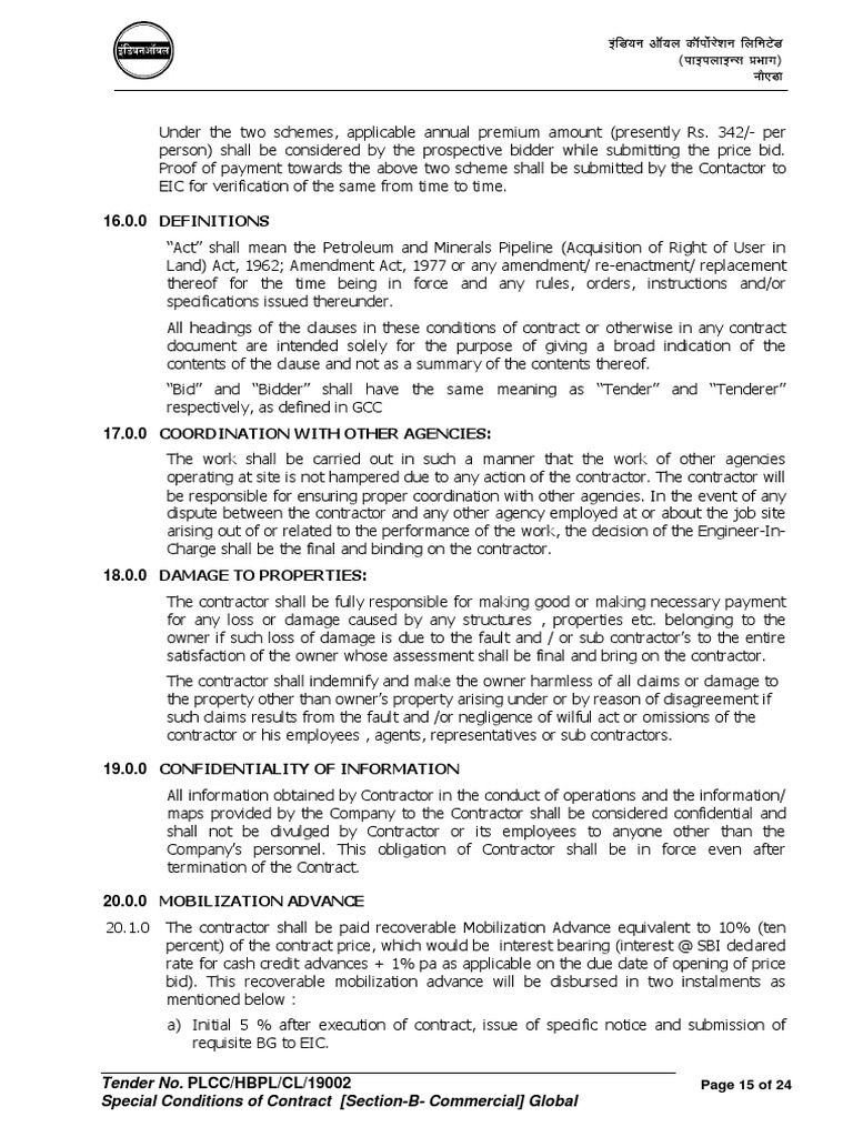 Mobilization Advance Clause | PDF