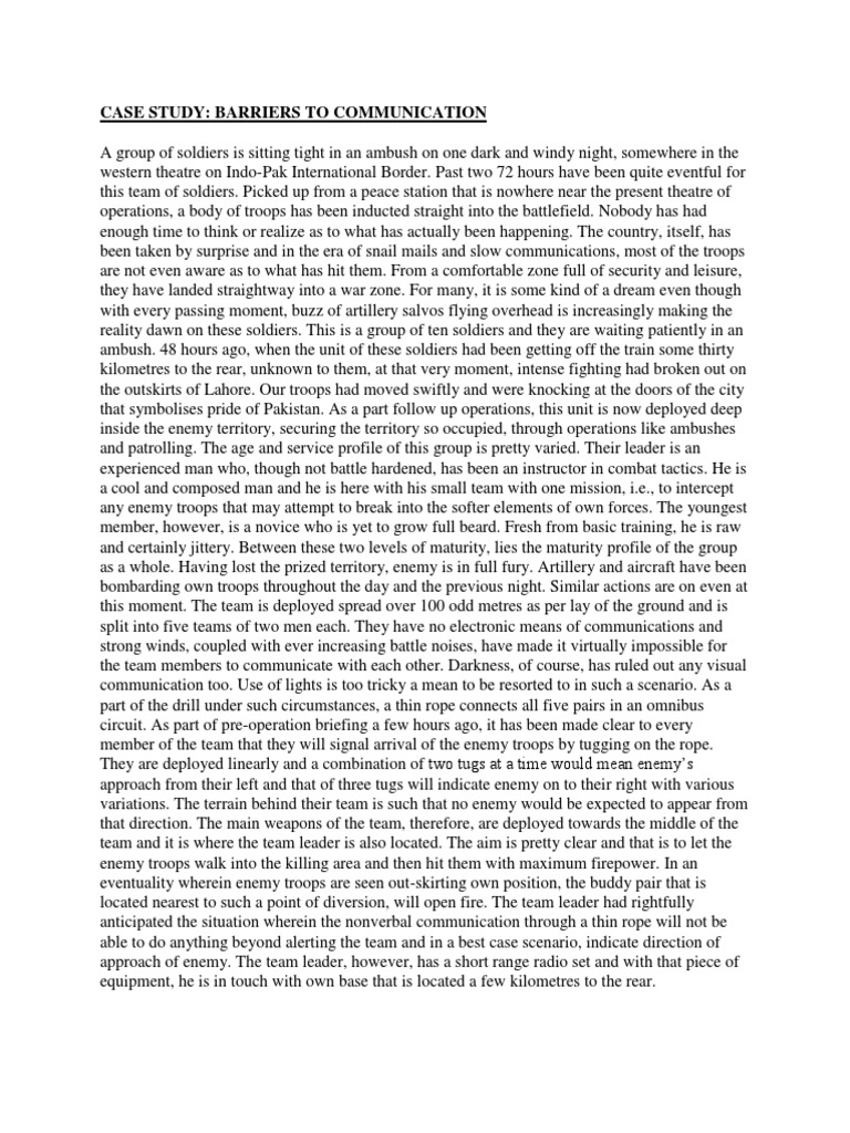 Case Study 1 | PDF | Ambush | Military Science