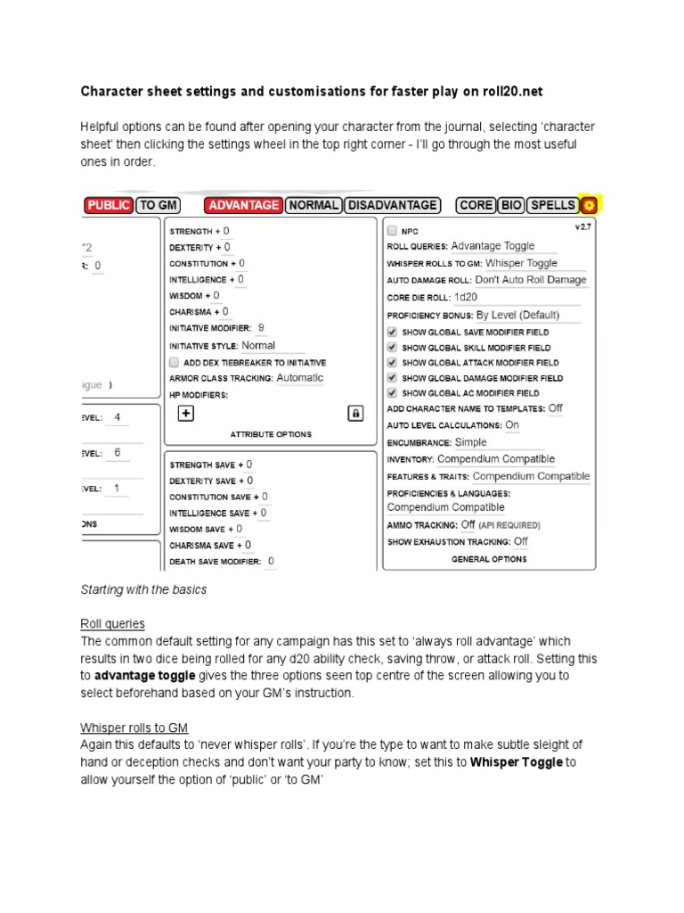 Roll20 OGL Character Sheet Advice | PDF | Leisure Activities ...