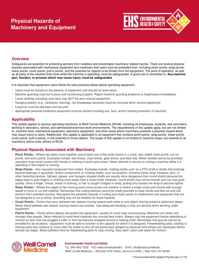 Physical Hazards Machine Tool | PDF | Machines | Occupational Safety ...