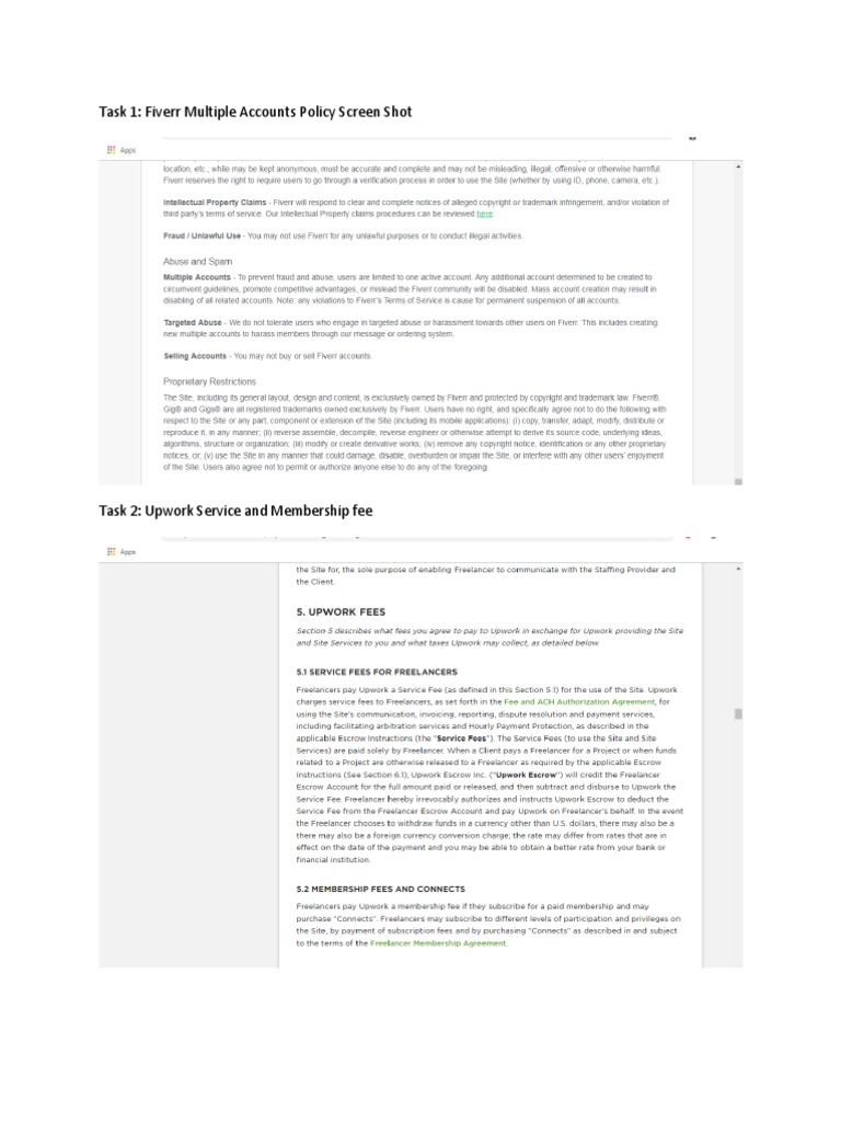 Freelancing Exercise 1 | PDF