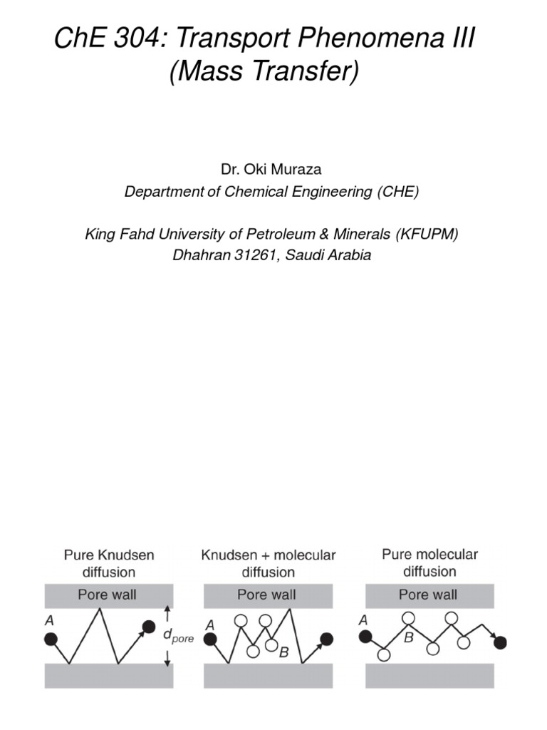 Transport Phenomena III: An Analysis of Pore Diffusivity and Knudsen Diffusion in Mass Transfer ...