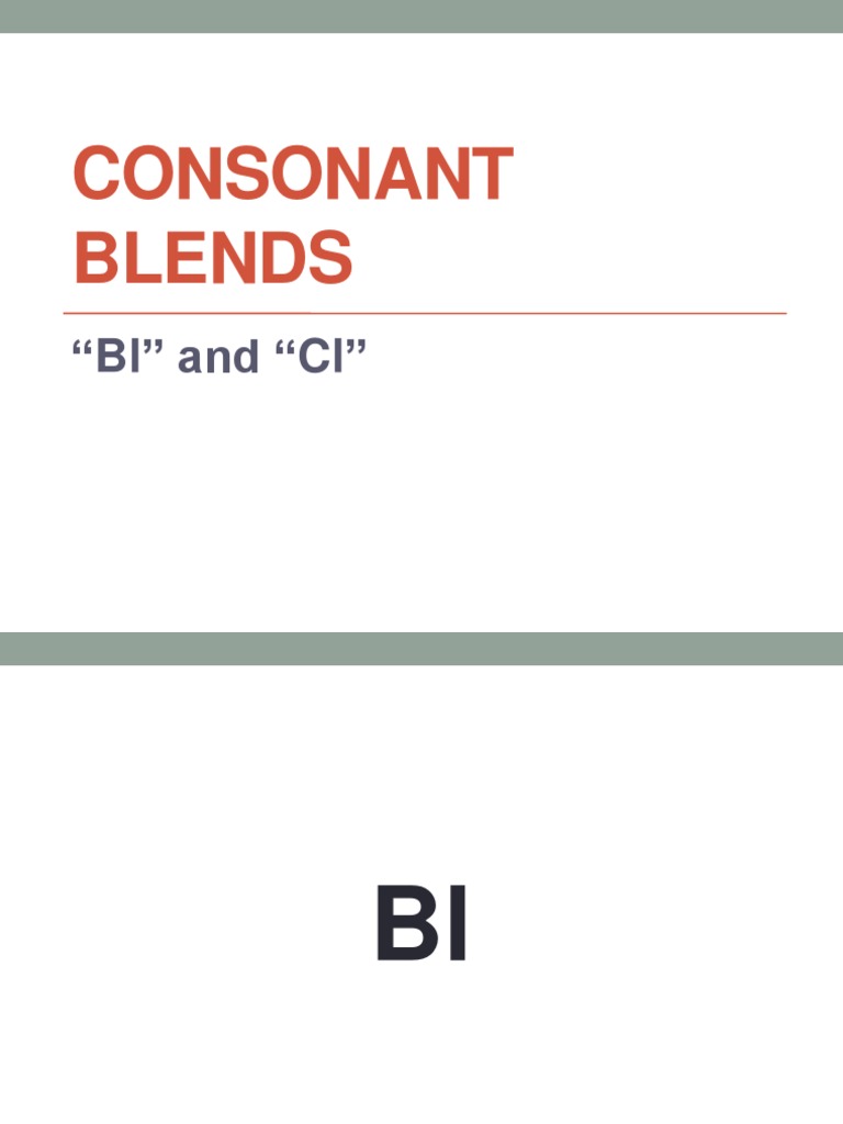 Consonant Blends BL, CL Discussion | PDF