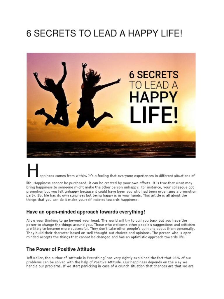 Secrets to a Happy Life Guide | PDF | Happiness | Meditation