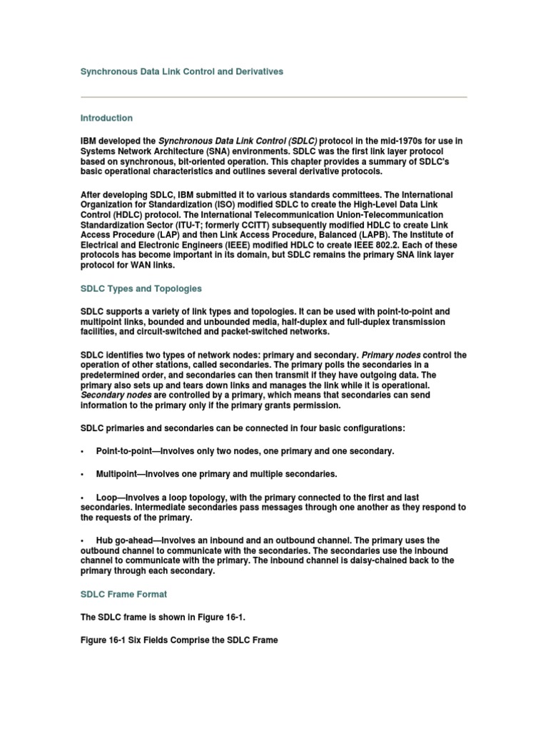 Synchronous Data Link Control and Derivatives | PDF | Network Topology ...