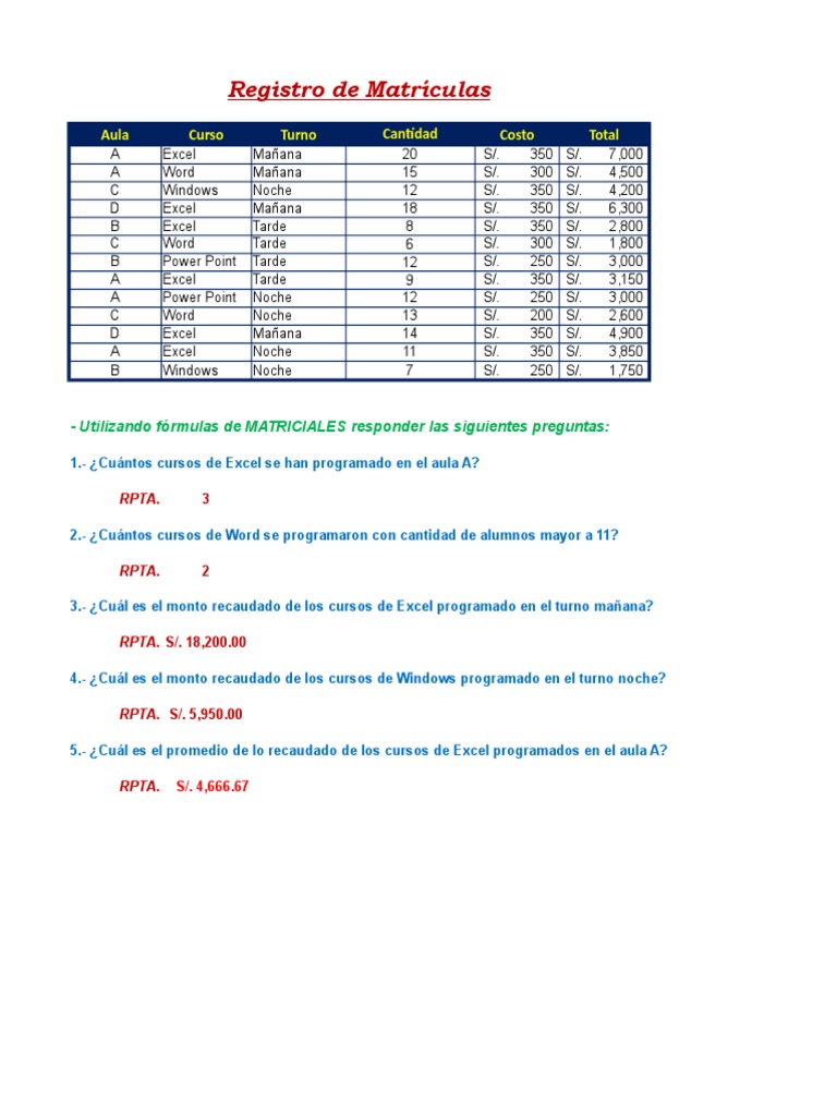 2.2 Practica 1 Funciones BBDD y Matriciales LEY HECHO | Descargar gratis PDF | Microsoft ...