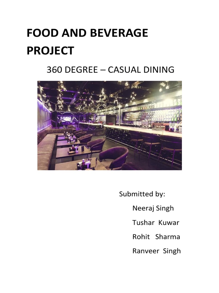 Food and Beverage Project | PDF | Menu | Restaurants