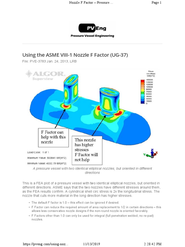 Using The ASME VIII-1 Nozzle F Factor (UG-37) | PDF | Stress (Mechanics ...
