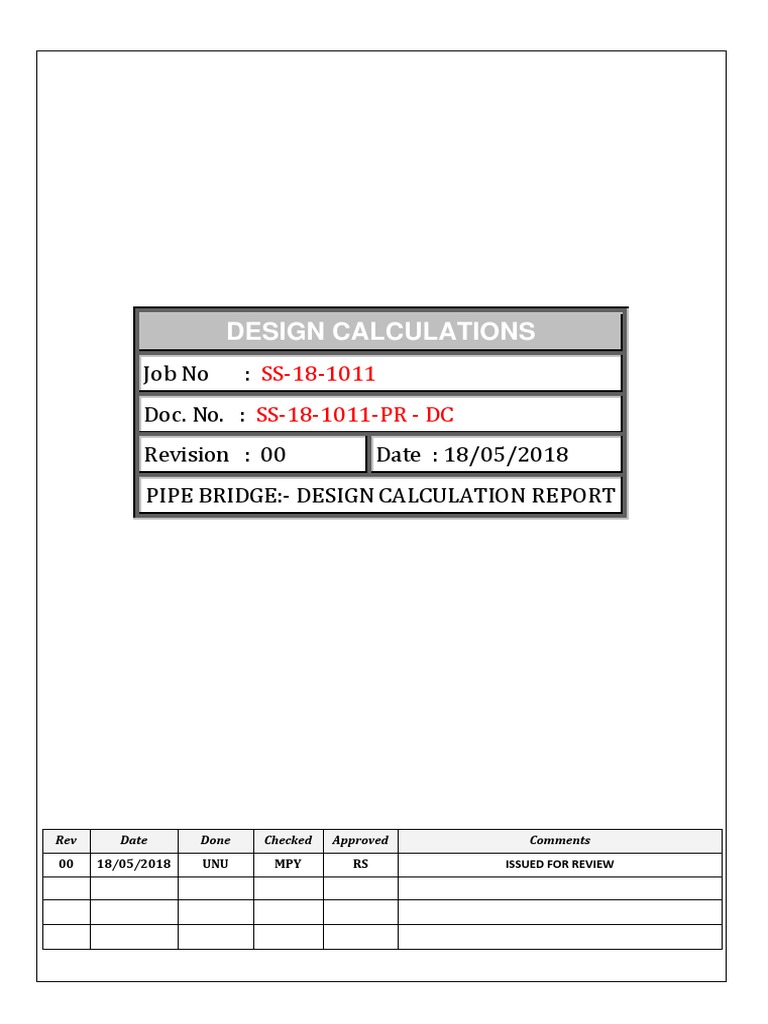 Piperack Calculation | PDF | Structural Load | Pipe (Fluid Conveyance)