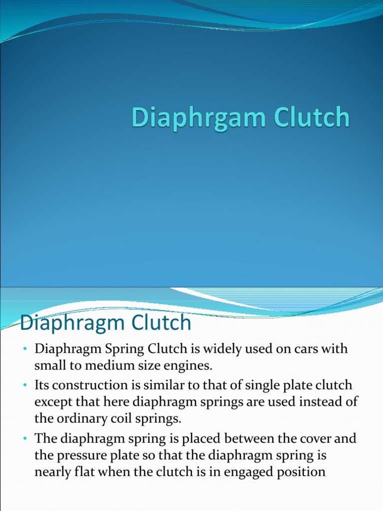 Diaphragm Clutch | PDF | Clutch | Transportation Engineering