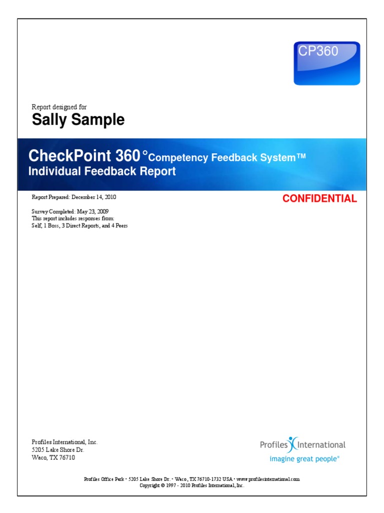 Sally Sample: Checkpoint 360° | Download Free PDF | Psychological ...
