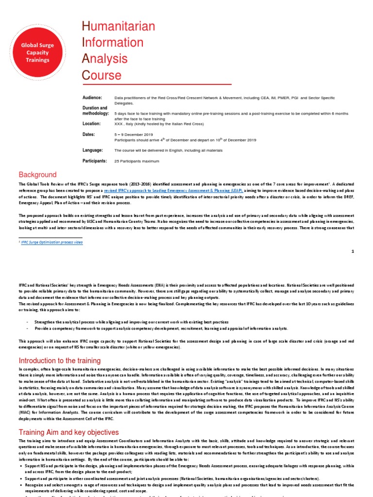HIAC Concept Note | PDF | Data Analysis | Competence (Human Resources)