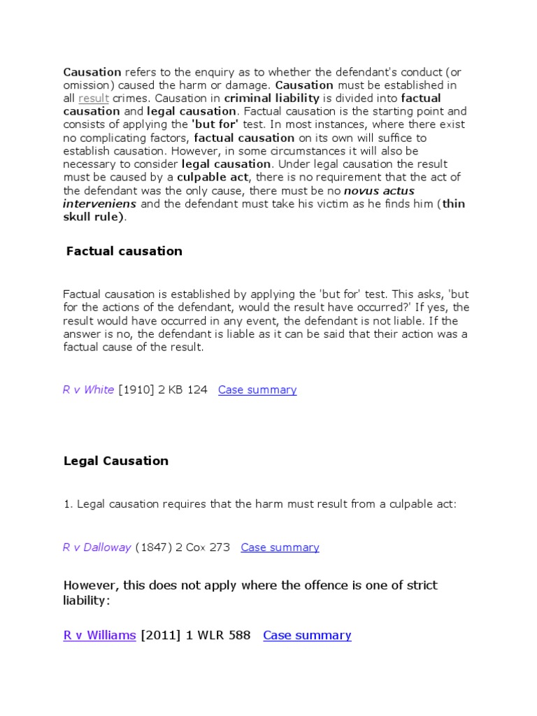 Result: Factual Causation | PDF | Causation (Law) | Ethical Principles