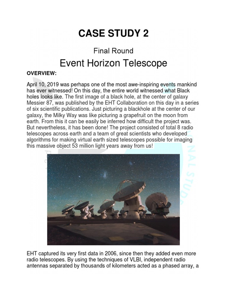 Event Horizon Telescope: Case Study 2 | PDF | Telescope | Outer Space