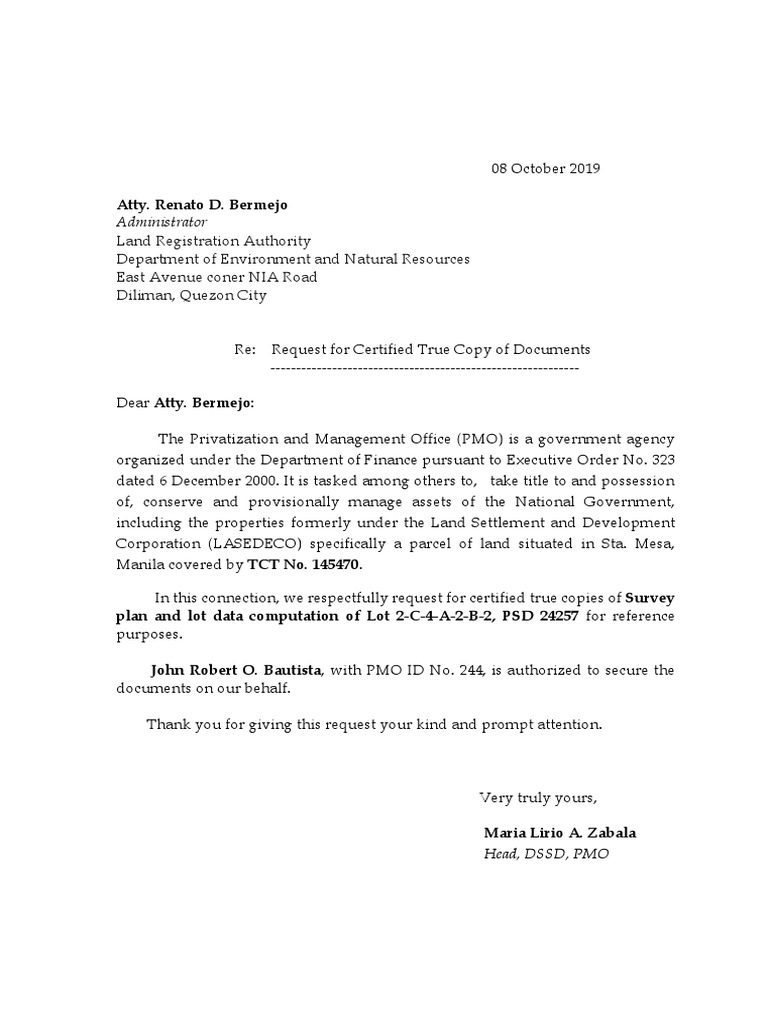 LETTER of AUTHORITY | PDF