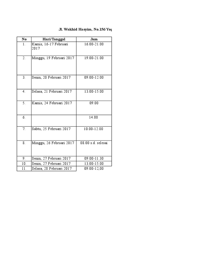 Jadwal Kegiatan Pimpinan | PDF