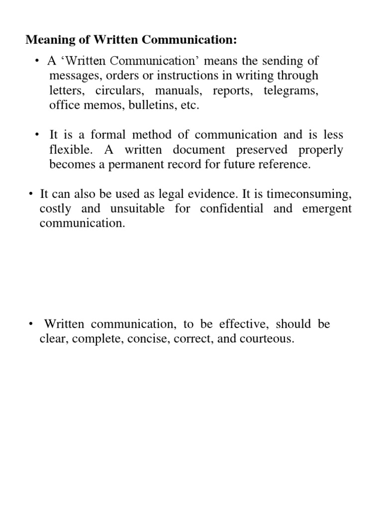 Meaning of Written Communication | PDF | Communication | Cognitive Science