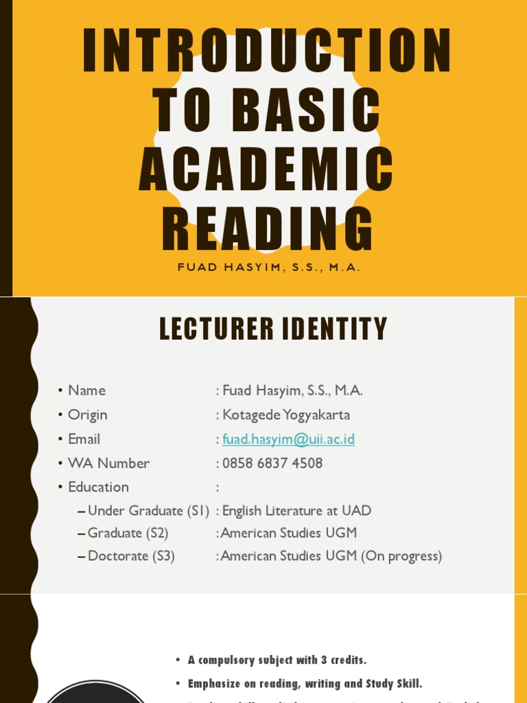Introduction To Academic Reading | PDF | Speed Reading | Communication