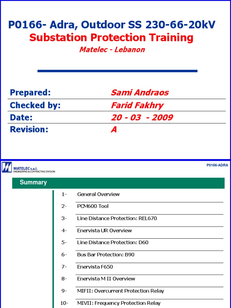 Substation Protection Training | PDF | Electrical Substation ...