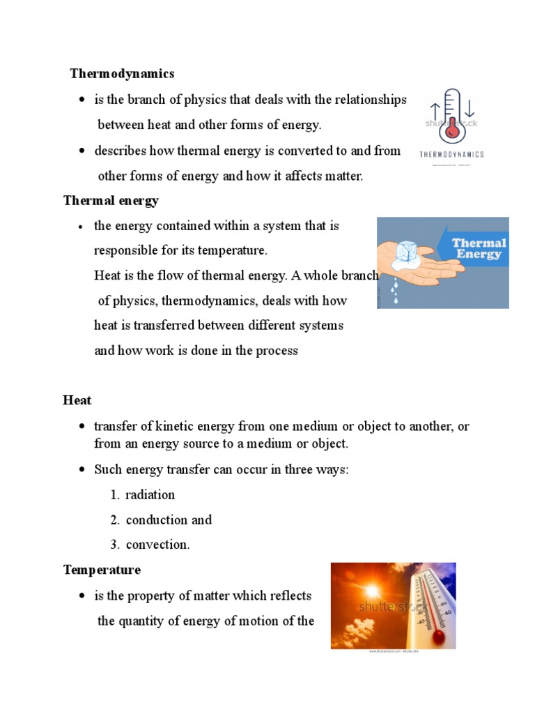 Thermodynamics Handouts | PDF | Temperature | Laws Of Thermodynamics