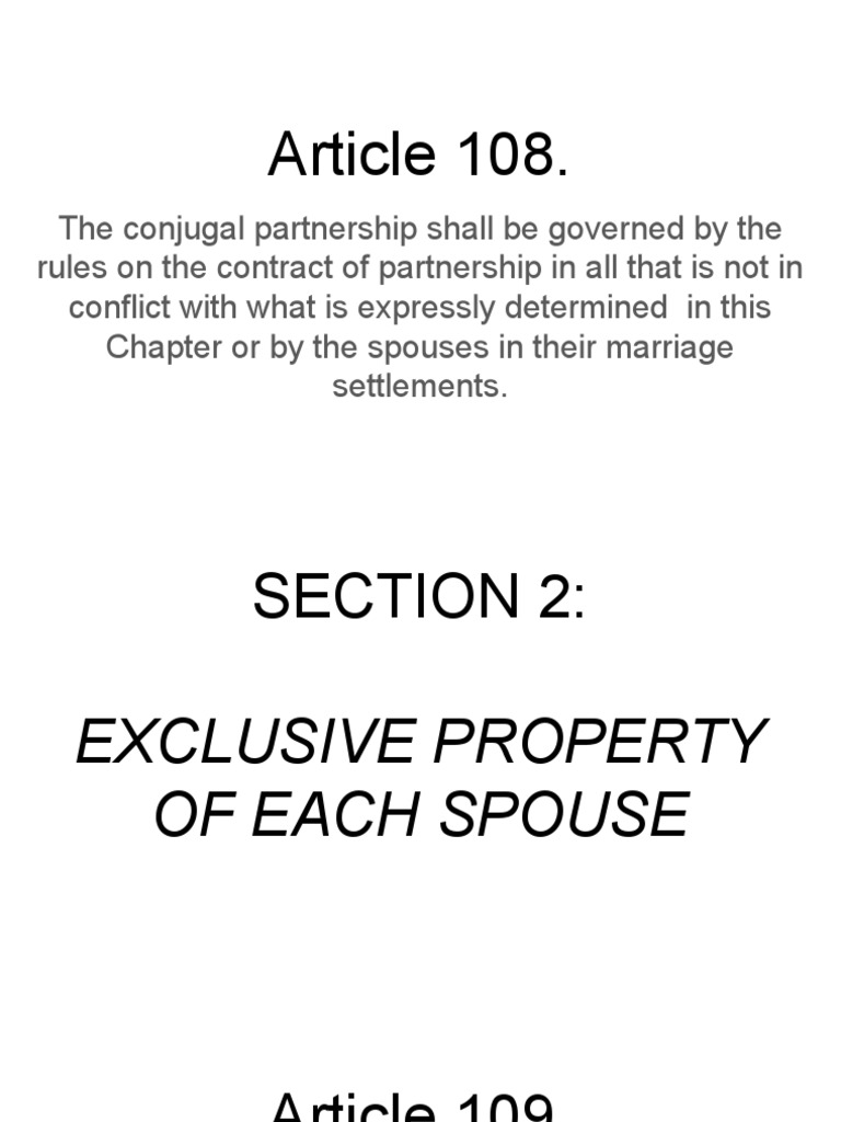 Conjugal Property Rules in the Philippines | PDF