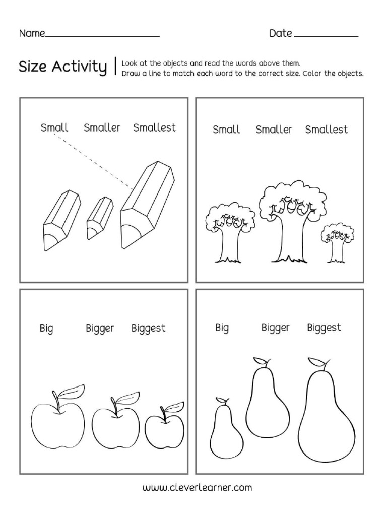 Theme Big and Small Size Activities For Children 6 | PDF