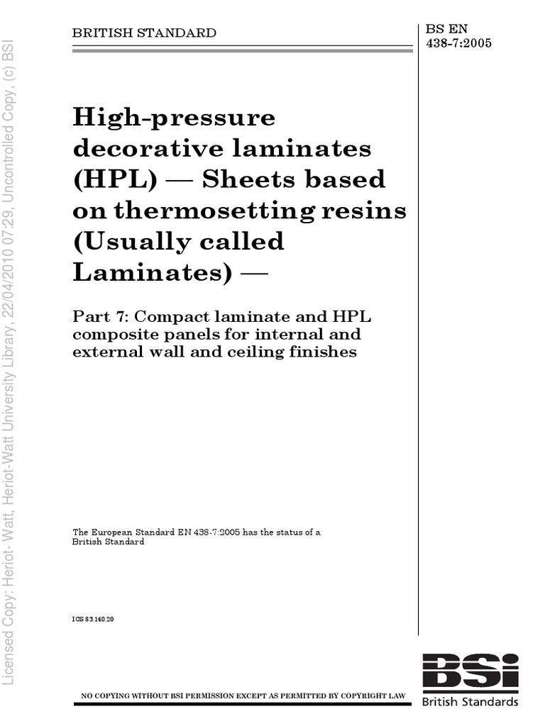 BS en 00438-7-2005 PDF | PDF | Building Materials | Materials
