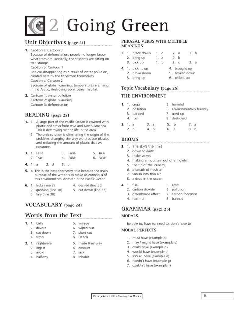 Going Green: Unit Objectives | PDF | Deforestation | Pollution