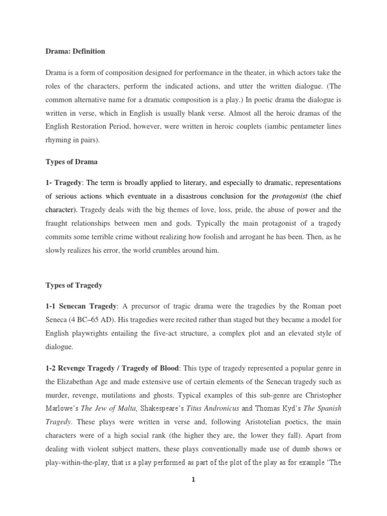 Drama | PDF | Tragedy | Plot (Narrative)