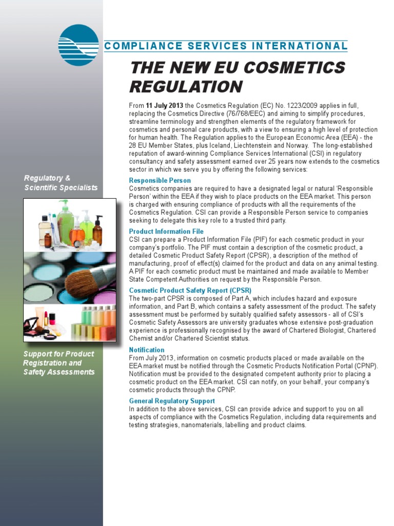 EU Cosmetics Regulation | PDF | Cosmetics | Toiletry