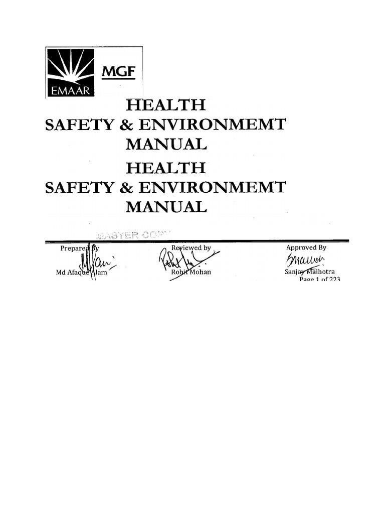 Revised HSE Manual - R-1, 09.01.2017 | PDF | Personal Protective ...