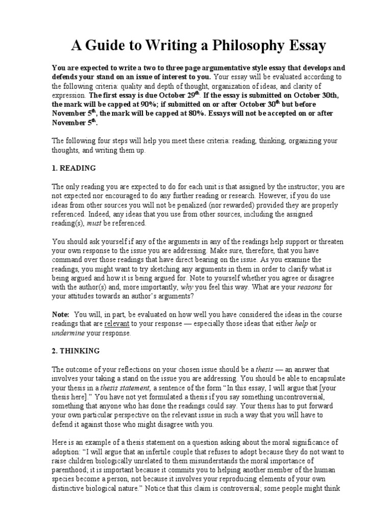 PHI (Guide To Writing A Philosophy Paper) | PDF | Essays | Reason