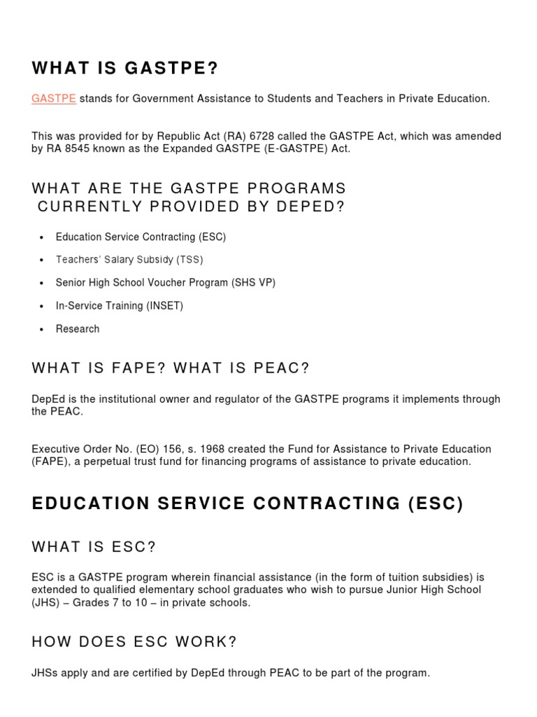 What Is Gastpe?: What Are The Gastpe Programs Currently Provided by ...