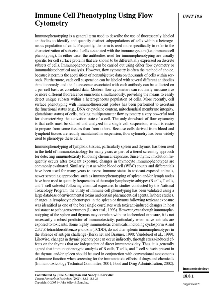 Immune Cell Phenotyping | PDF | Monoclonal Antibody | Antibody