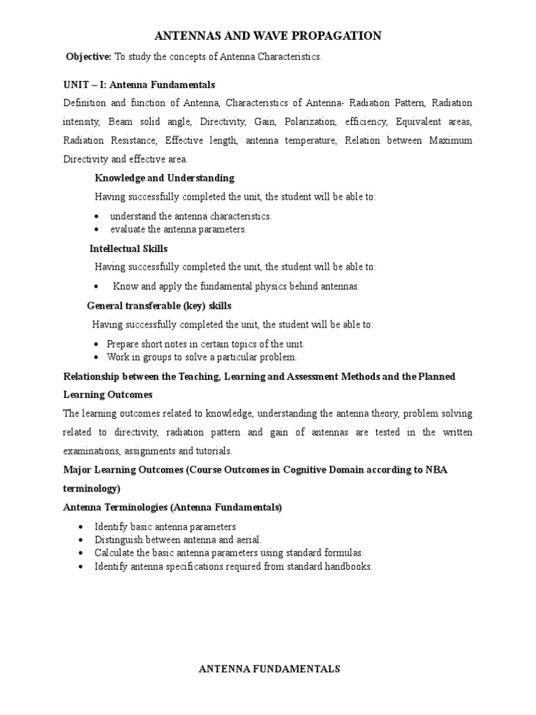 Antenna Fundamental | PDF | Antenna (Radio) | Polarization (Waves)