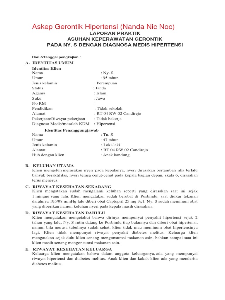 Askep Gerontik Hipertensi | PDF