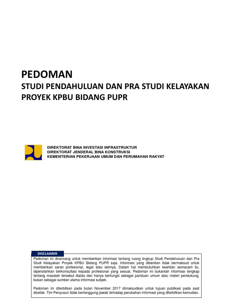 Digest Pedoman SP Dan Pra FS Proyek KPBU Bidang PUPR 20171212 PDF | PDF