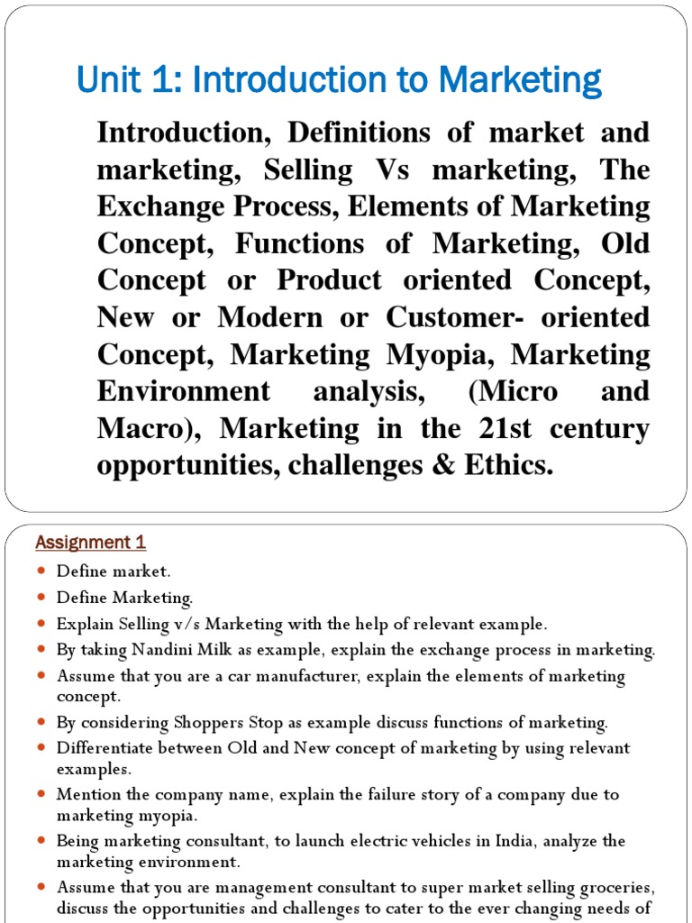 Unit 1: Introduction To Marketing | Download Free PDF | Consumer ...