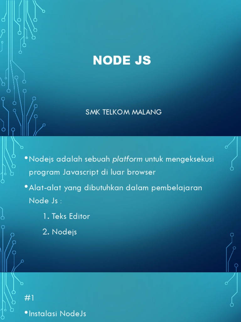 Node Js | PDF | Komputer | Teknologi & Rekayasa