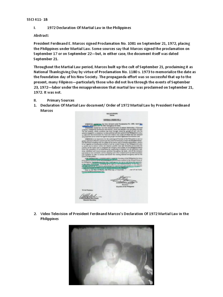 1972 Martial Law Declaration in the Philippines | PDF