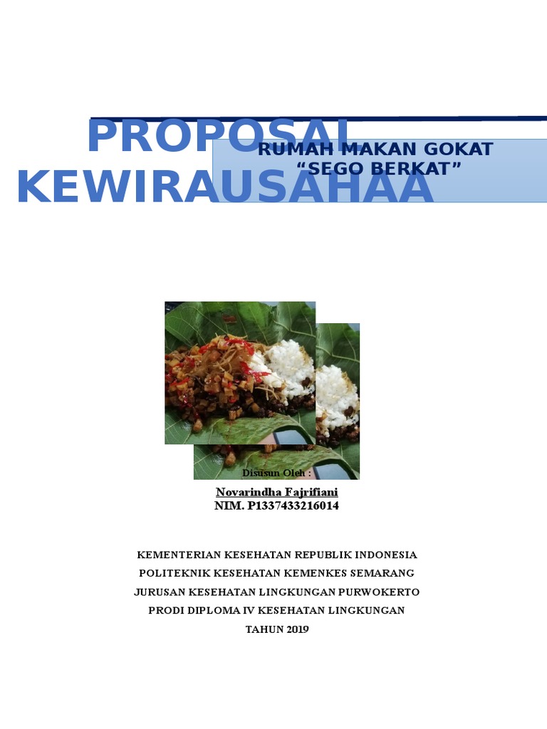 Contoh Proposal Kewirausahaan Warung Makan | PDF