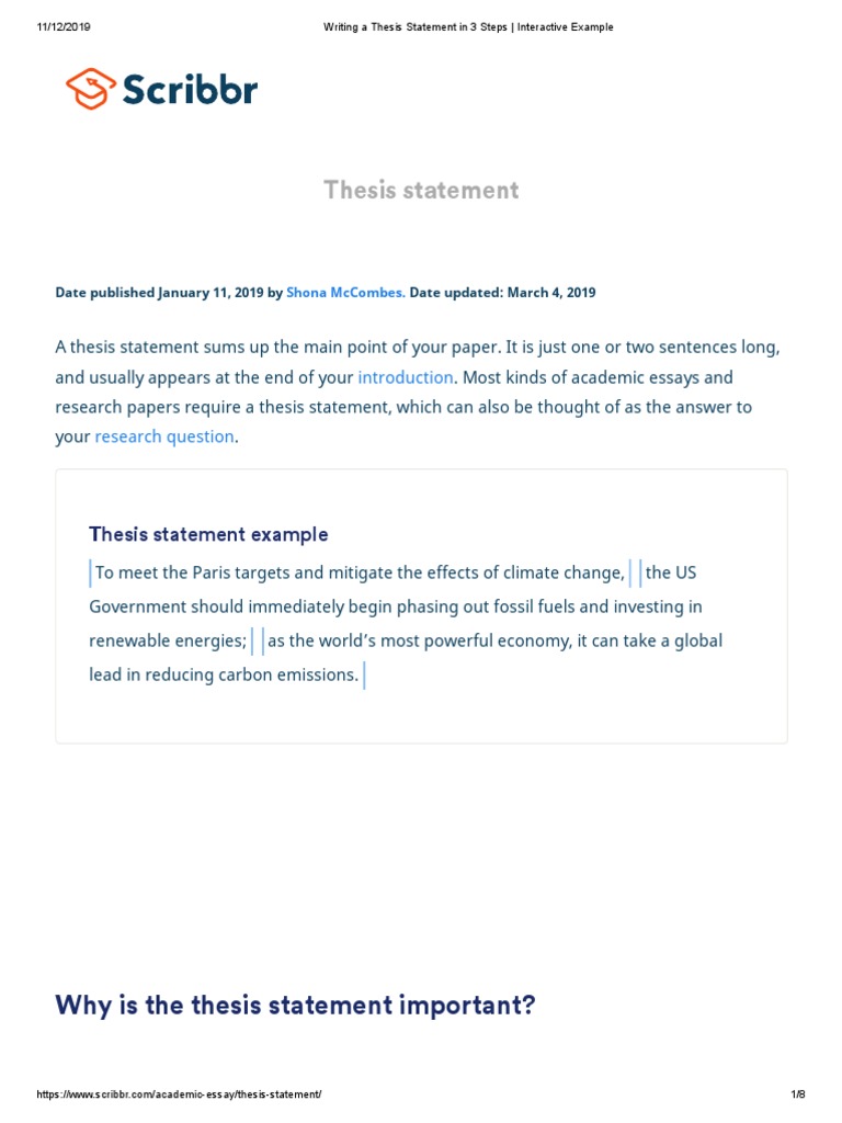 Crafting a Strong Thesis Statement | PDF | Thesis | Essays