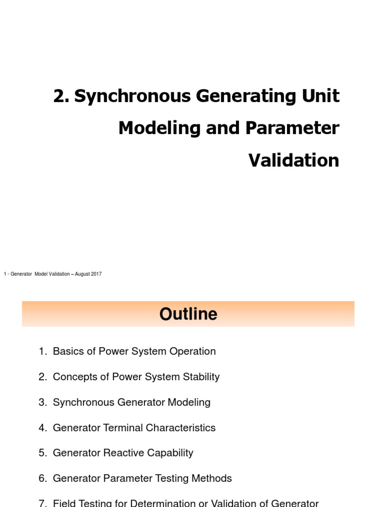 2 - Generator Model Validation PDF | PDF | Electric Generator ...