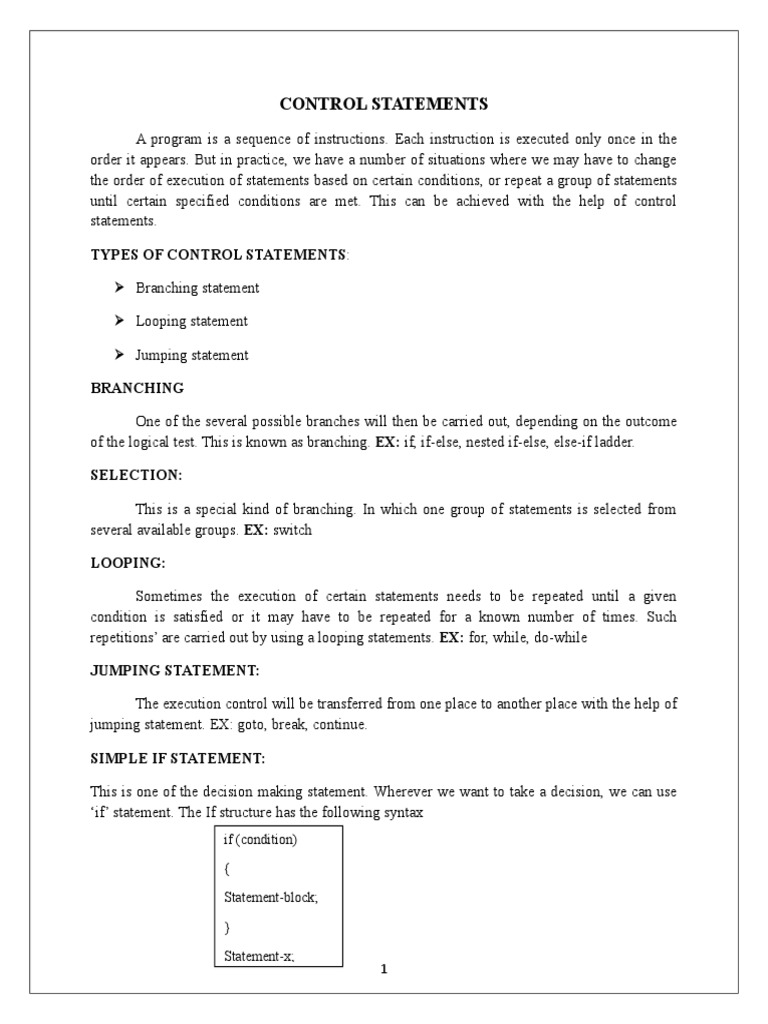 Control Flow in C Programming: An Overview of Branching, Looping, and ...
